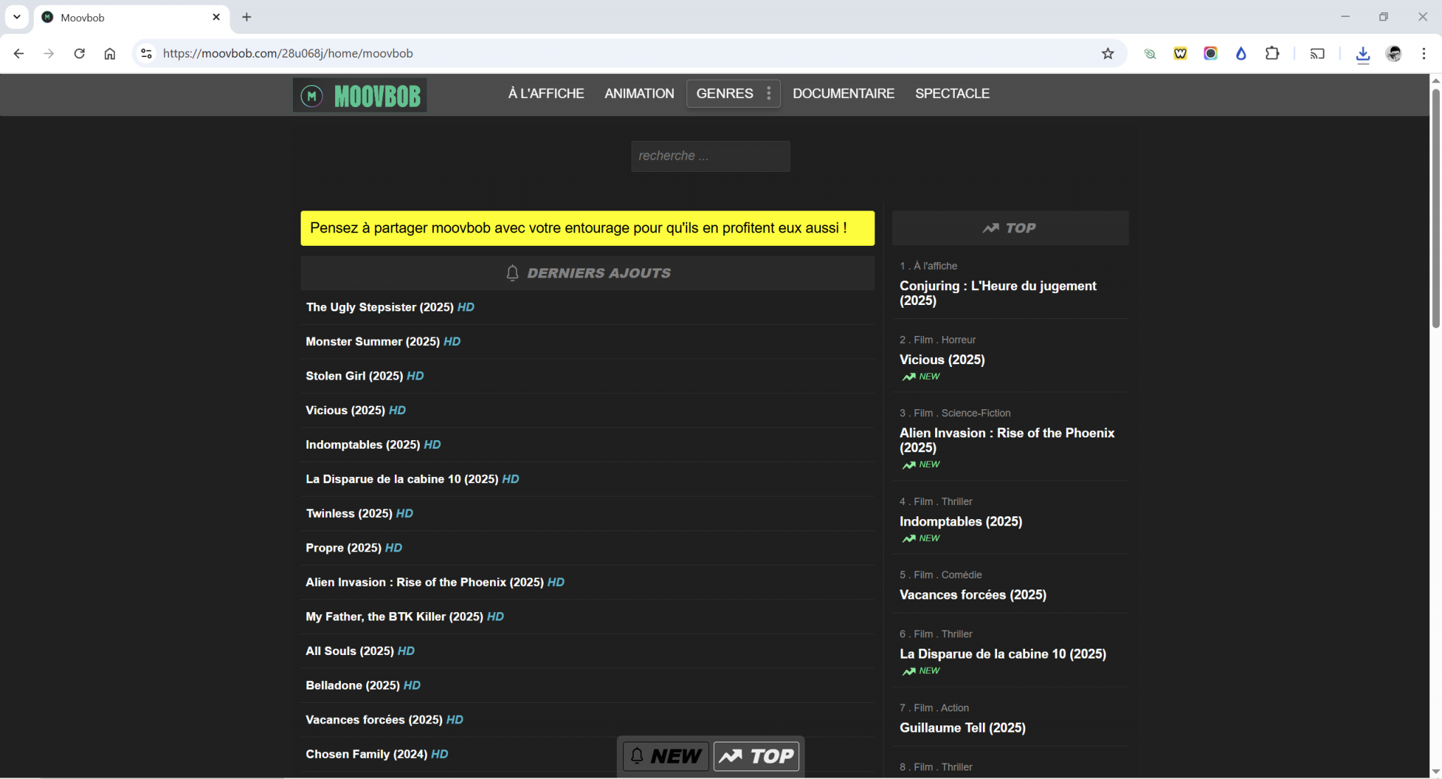 Moovtop : site de streaming, nouvelle adresse et infos 2025